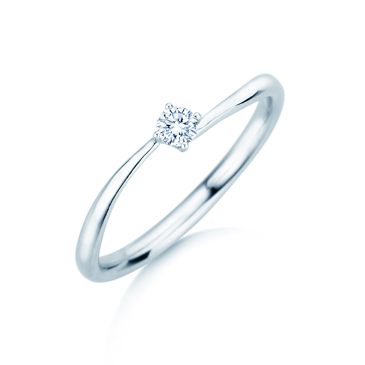 Verlovingsring Devour in 14K witgoud met diamant 0,10ct G/VS