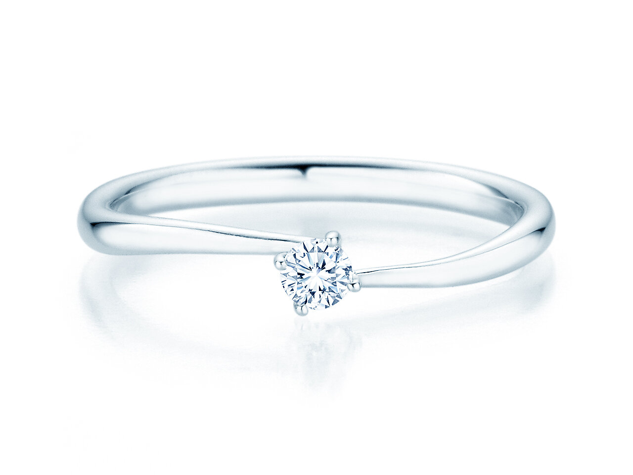 Verlovingsring Devour in 14K witgoud met diamant 0,10ct G/VS