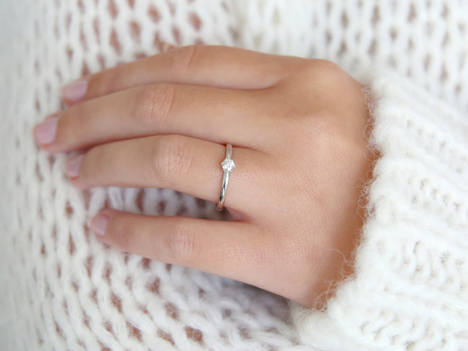 Verlovingsring Madison in 18K witgoud met diamant 0,15ct G/SI